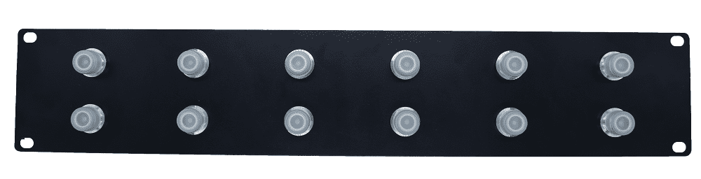 N Type Patch Panel 2U 12 port black flat loaded no fold